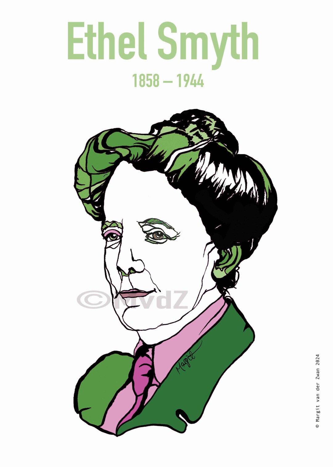 Ethel Smyth Art Poster of Suffragette, Musician and Composer. Music ...