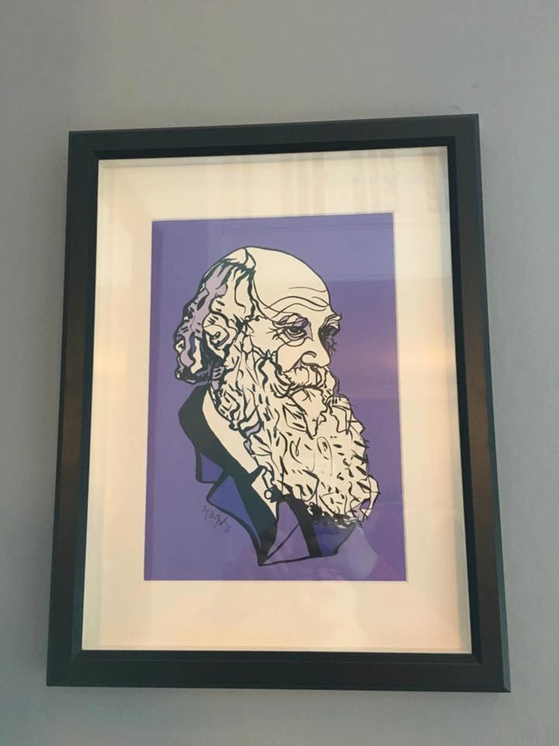 Charles Darwin Portrait Print. Decorative Wall Art. Origin of - Etsy