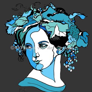 Francesca Caccini, Ink Portrait of Italian Female Composer, Musician ...