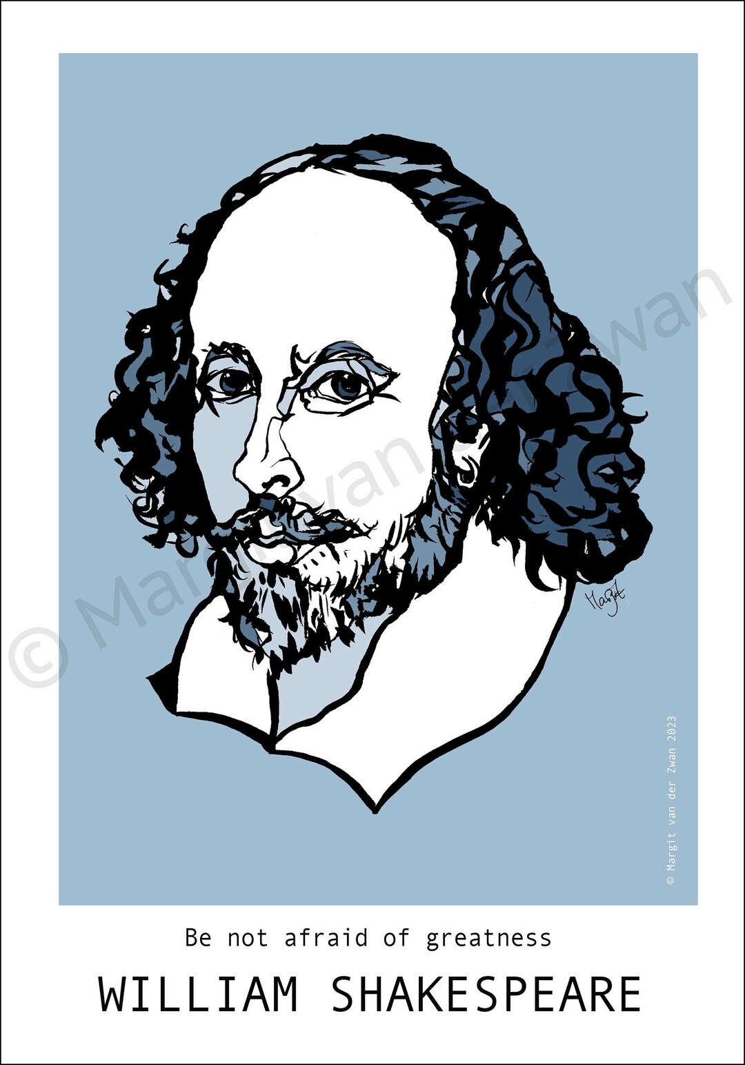 William Shakespeare Poster | Literary Gift | Author Print | Book Lover ...