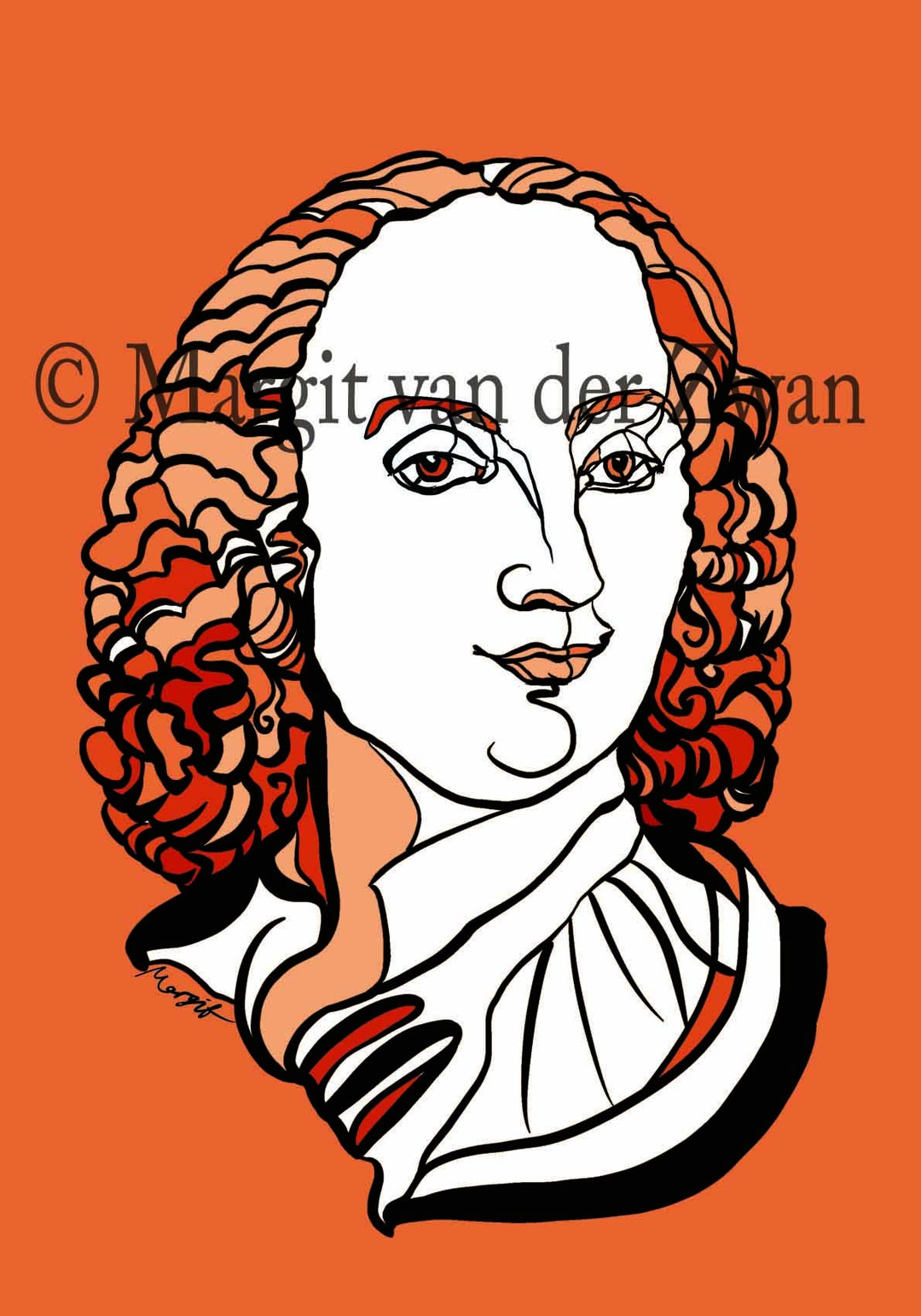 Vivaldi Handmade Portrait Giclée Print of Famous Italian Composer ...
