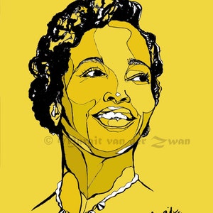 Henriette Renié Ink Portrait of This Prominent French Composer and Harp ...