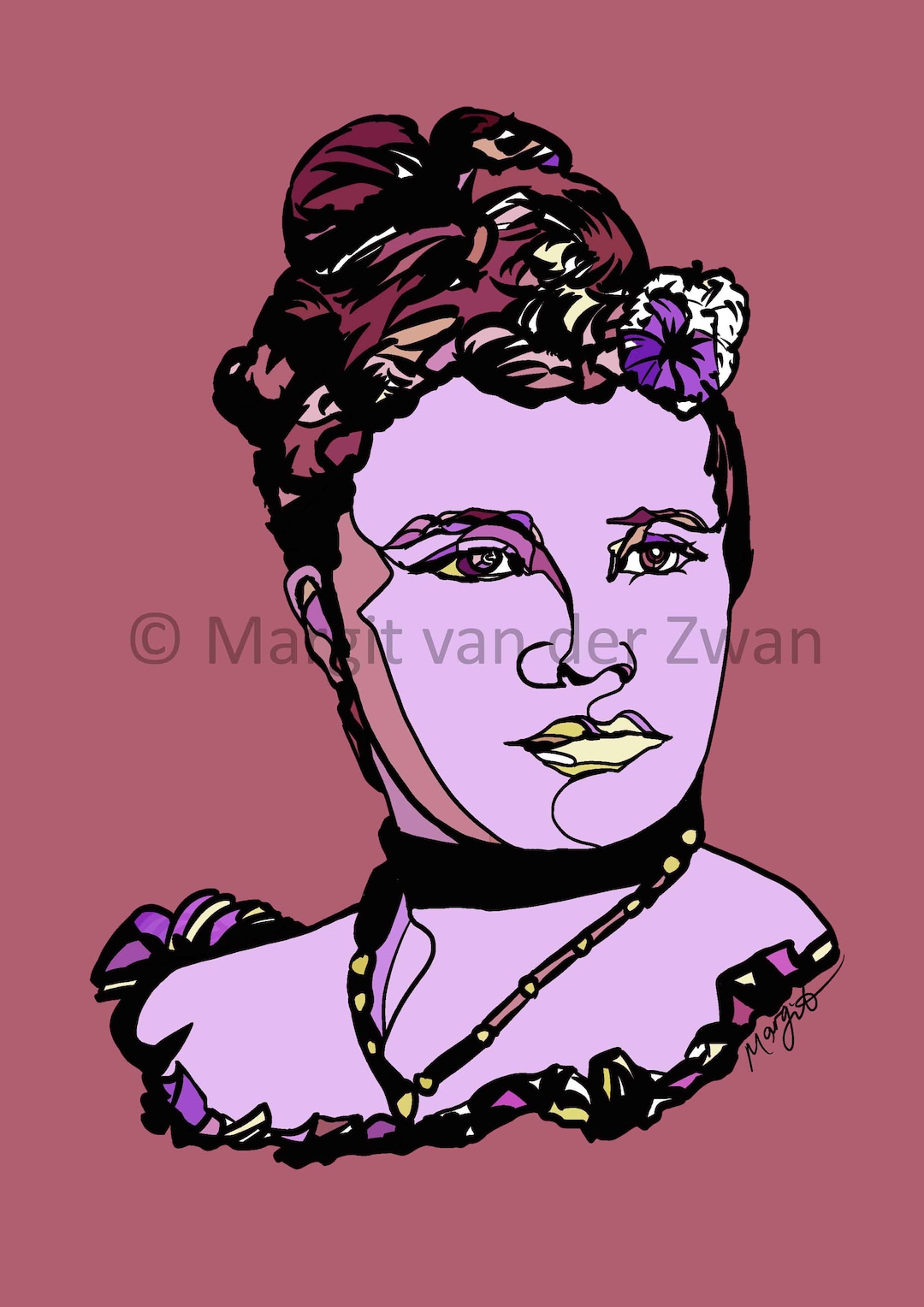 Portrait Print of Queen Liliʻuokalani Hawaiian Composer and Last ...