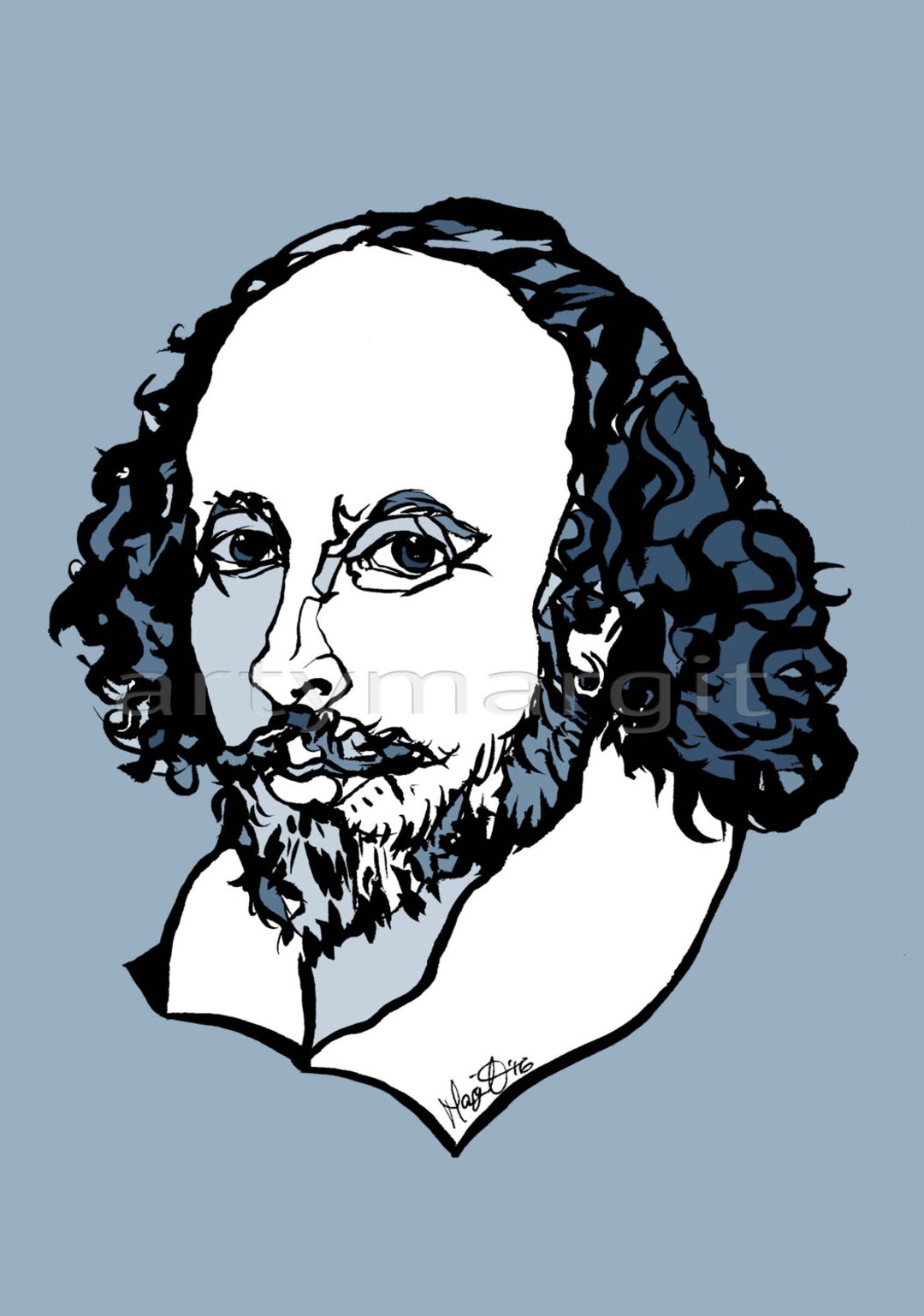 William Shakespeare, Portrait, Print, Bard, Twelfth Night, Romeo and ...