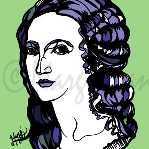 Francesca Caccini, Ink Portrait of Italian Female Composer, Musician ...