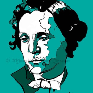 Limited Edition Art Print Ink Drawing of British Author Lewis Carroll ...