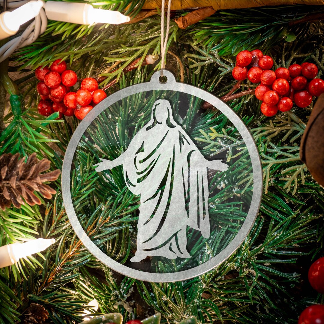 Jesus Christus Statue Silhouette Christmas Ornaments | Bulk Pack of 4 ...