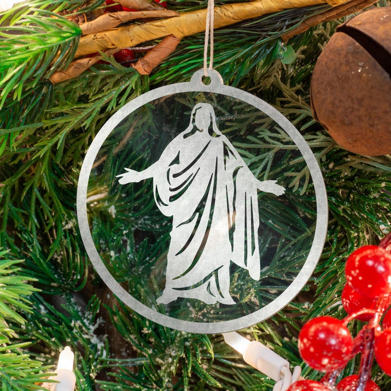Jesus Christus Statue Silhouette Christmas Ornaments | Bulk Pack of 4 ...