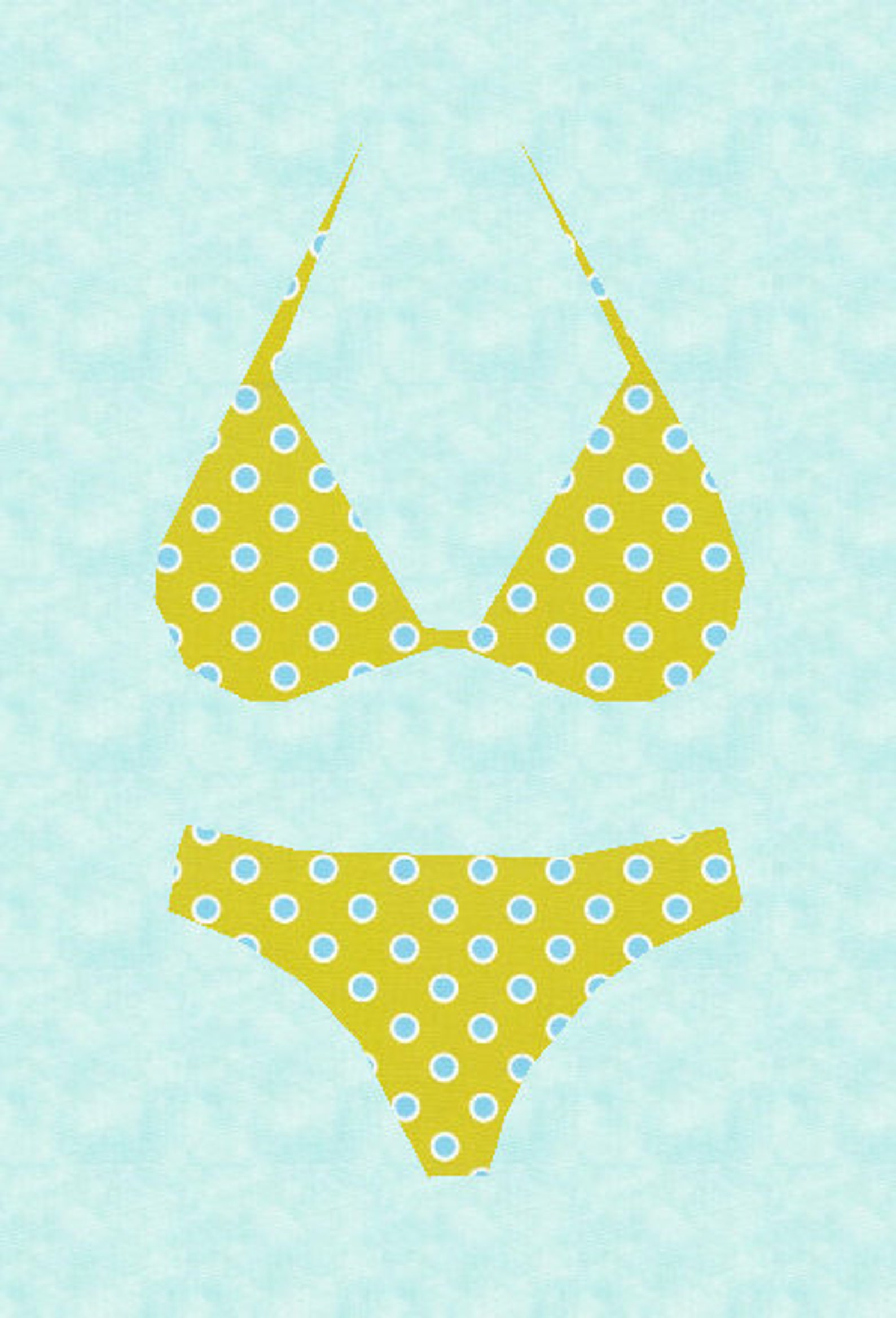 Bikini Paper Piecing PP Pdf Pattern 7x10 - Etsy