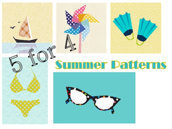 Summer Patterns Paper Pieced PDF 5 for 4 | Etsy