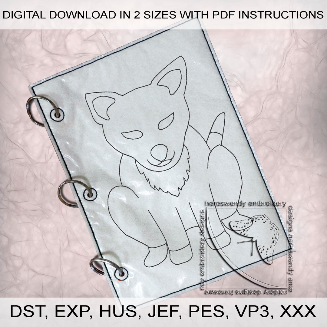 Australian Dingo Colouring Page Design for Children ITH Machine ...