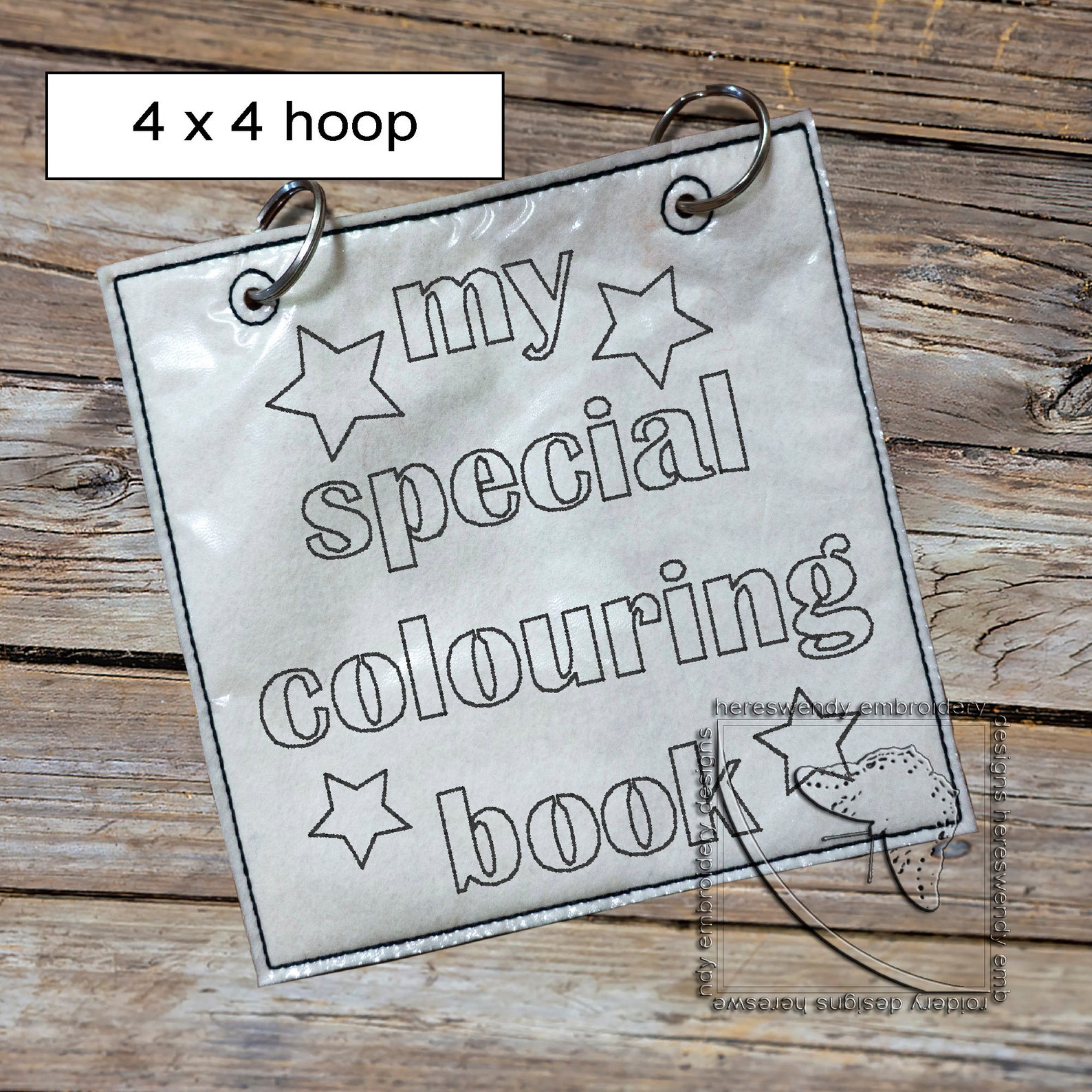 ITH Book Cover Coloring Page Machine Embroidery Design Kids Reusable ...