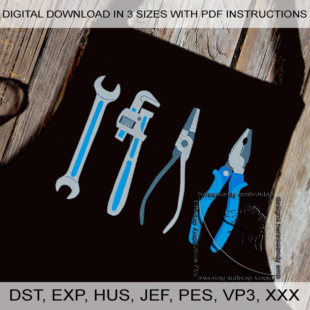 Workshop Tools ITH Machine Embroidery Design in 3 Sizes and 9 Formats ...
