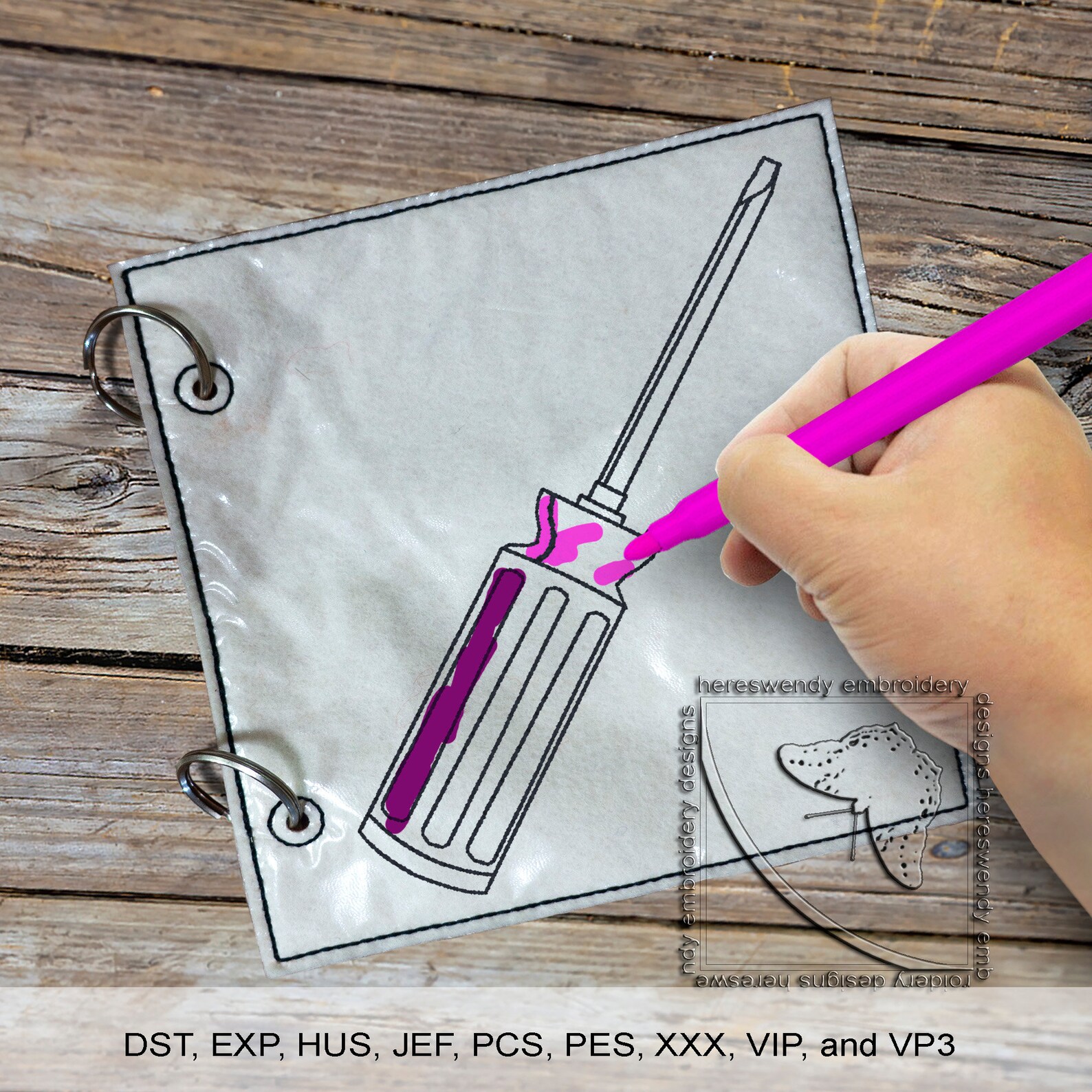 Screwdriver Colouring Page ITH Machine Embroidery Design in 2 - Etsy