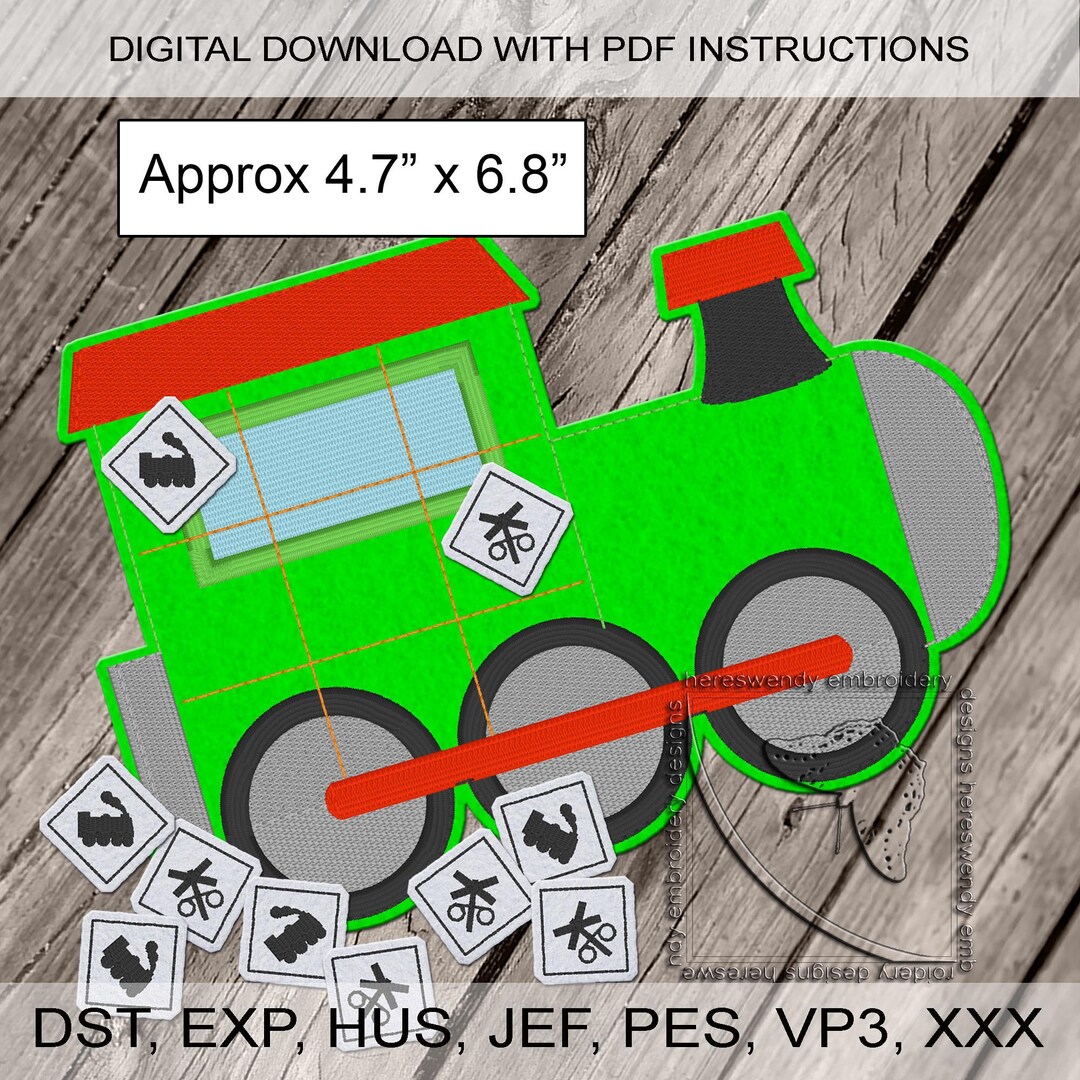 Train Tic-tac-toe Felt Game: ITH Machine Embroidery Design, Kids ...