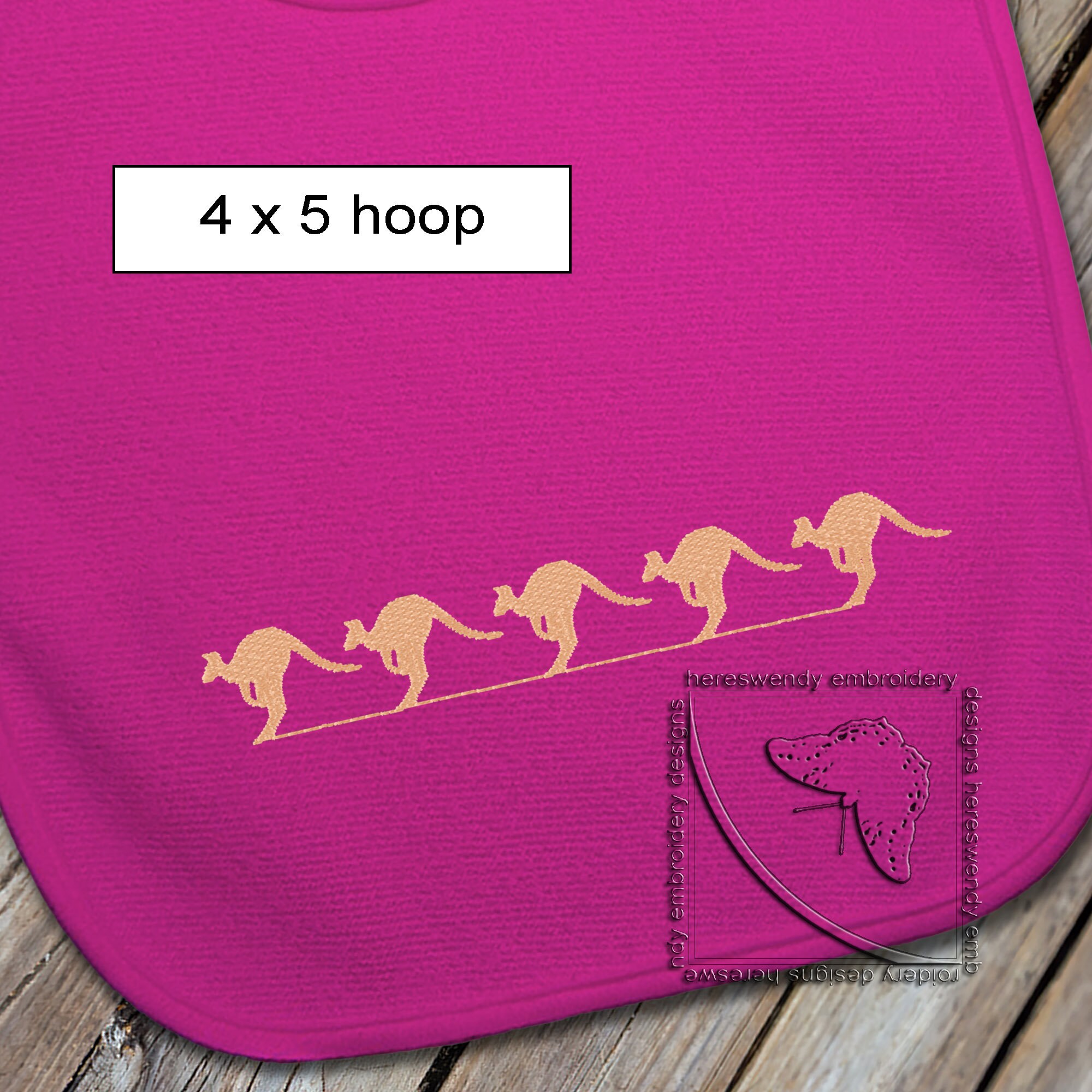 Kangaroo Border ITH Machine Embroidery Designs in 2 Sizes and - Etsy UK