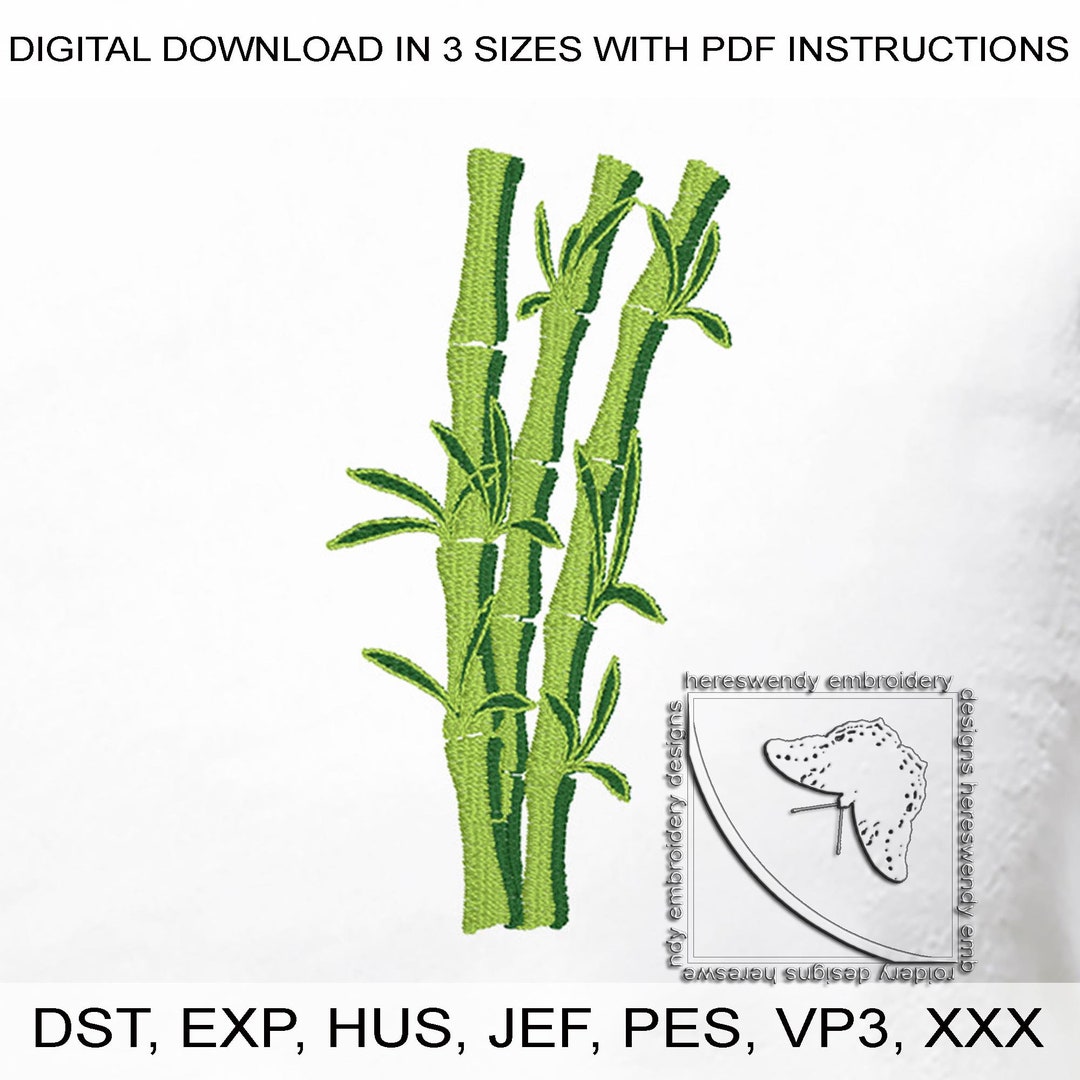 Bamboo Filled ITH Machine Embroidery Design (digital Download) - Etsy