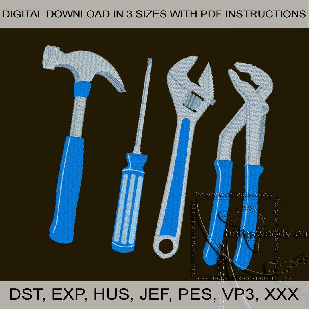 Carpenters Workshop Tools ITH Machine Embroidery Design (digital ...