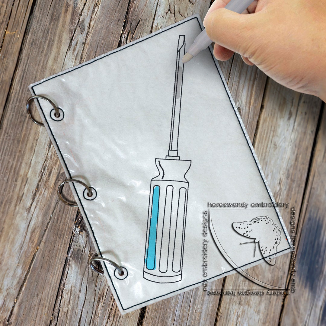 Screwdriver Colouring Page ITH Machine Embroidery Design in 2 - Etsy