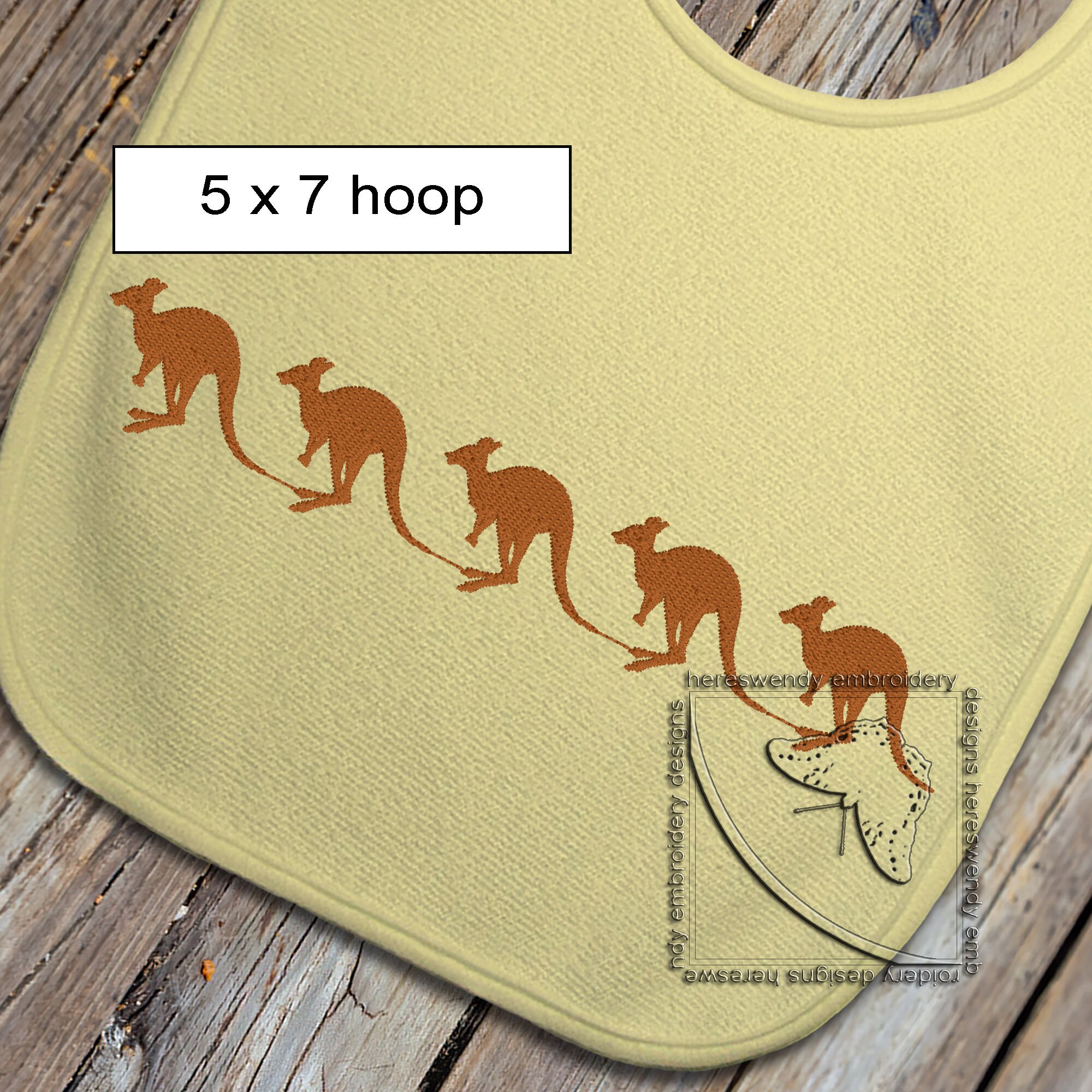 Kangaroo Border ITH Machine Embroidery Designs in 2 Sizes and - Etsy UK