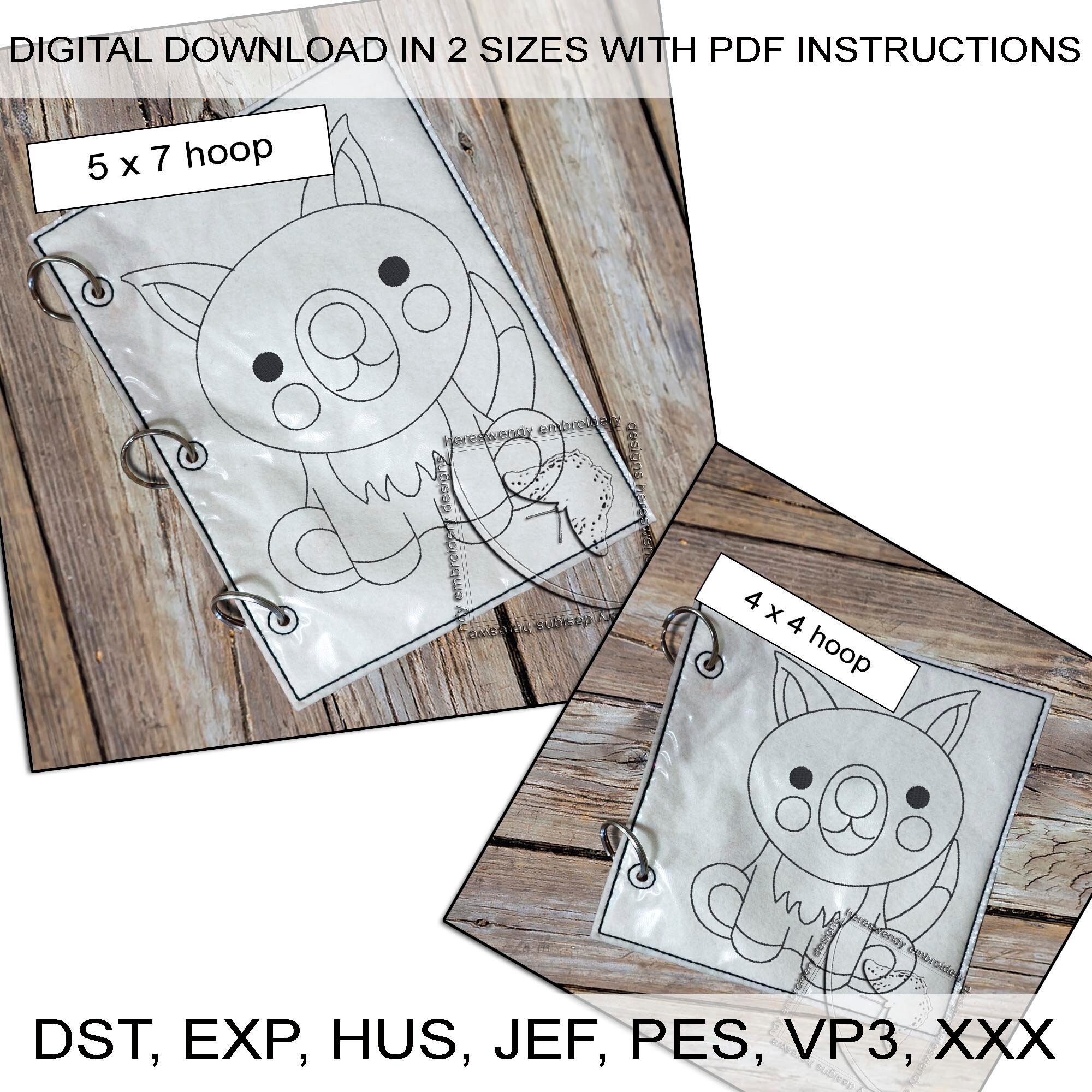 Dingo Coloring Page: ITH Machine Embroidery Design Kids Reusable ...