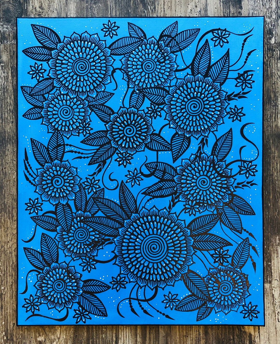 Blue Flower Mandala - Etsy