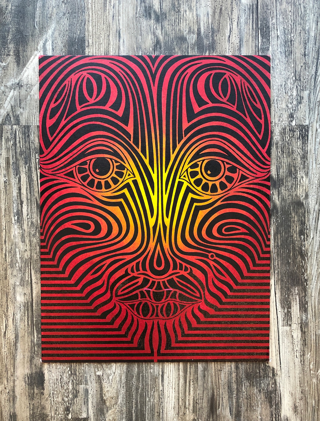 Red Tribal Face - Etsy