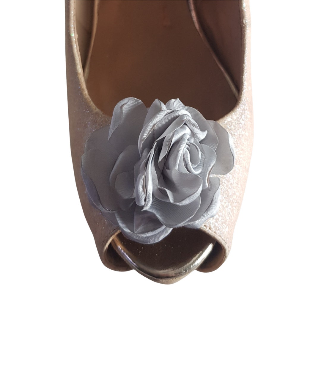 Beautiful Deeree Silver Satin Flower Shoe Clips - Etsy UK