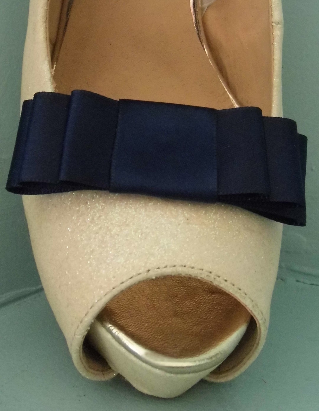 Handmade Navy Blue Triple Bow Shoe Clips - Other Colours on Request - Etsy