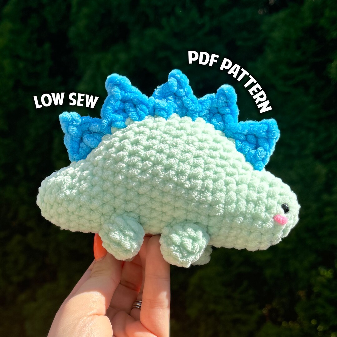 Stegosaurus Crochet Pattern, Low Sew Crochet Pattern, DIGITAL DOWNLOAD ...