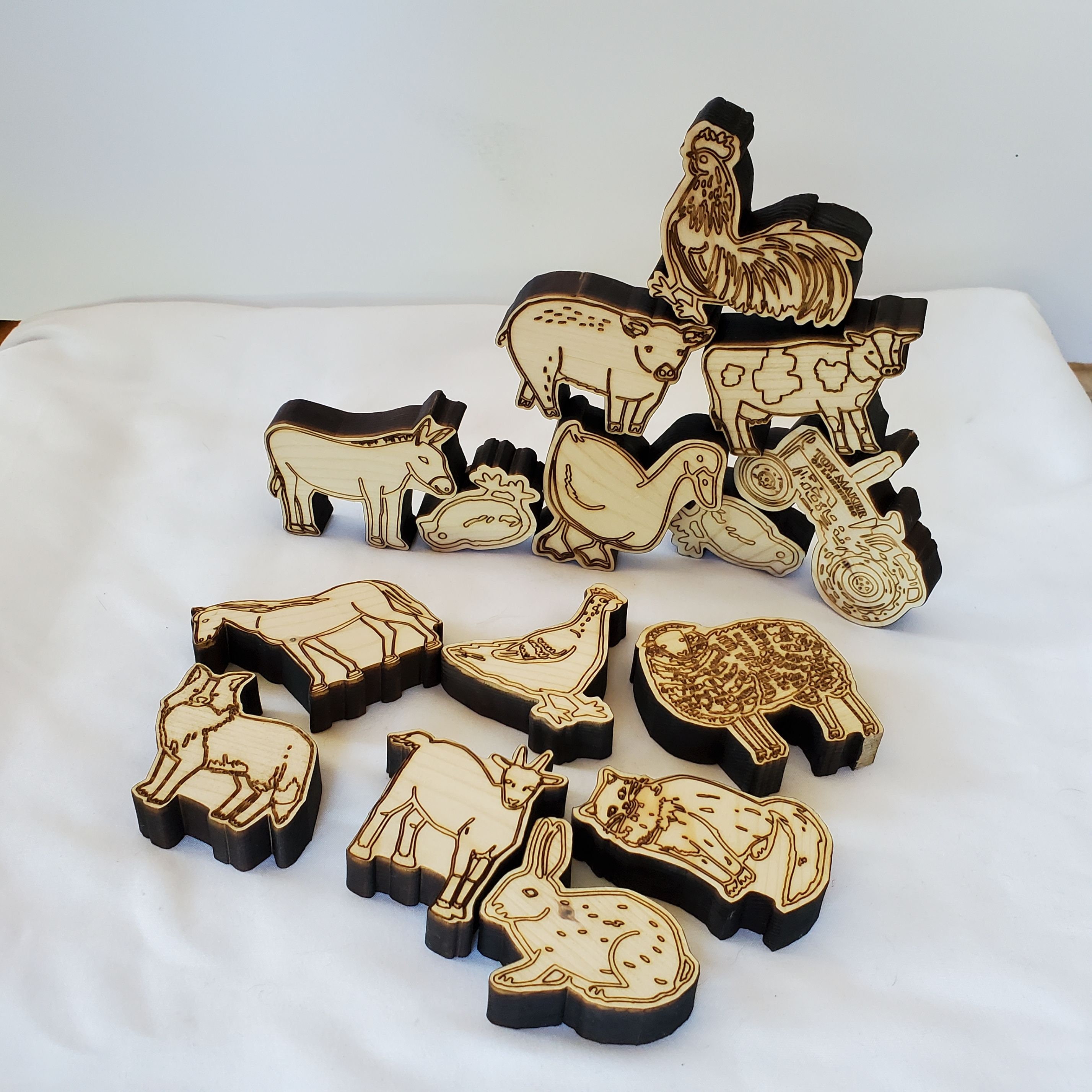 Stacking Wooden Farm Animals Balancing Game - Etsy