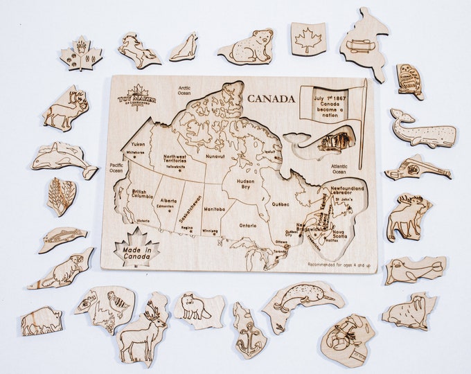 Personalized Wooden Map Puzzle of Canada - Etsy Canada