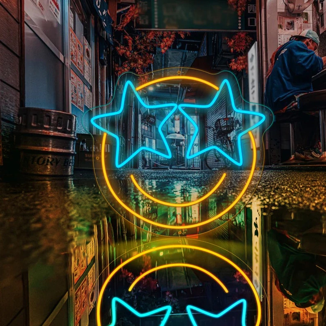 Smiley Face Neon Sign,smile Face Neon Sign,custom Led Light,bar Sign ...