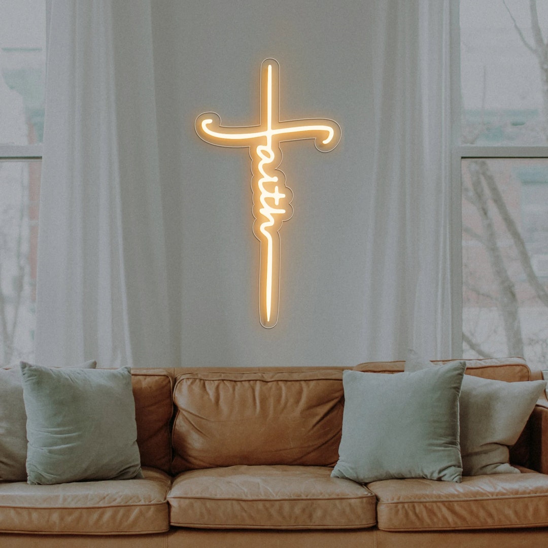 Christian Faith Neon Sign,cross Neon Sign,custom Led Light,bar Sign,led ...