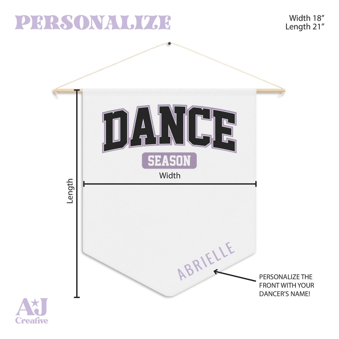 Personalized Dance Pin Pennant Banner, Custom Pin Collection Display ...
