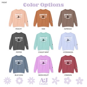 Custom Competitive Dancer University Crewneck, Personalized Sleeve ...