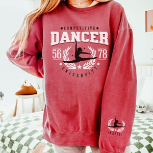 Custom Competitive Dancer University Crewneck, Personalized Sleeve ...