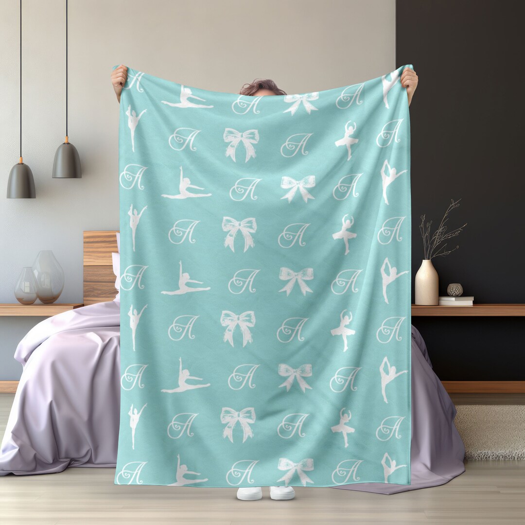 Custom Dance Coquette Blanket, Personalized Pink Bow Dance Throw ...