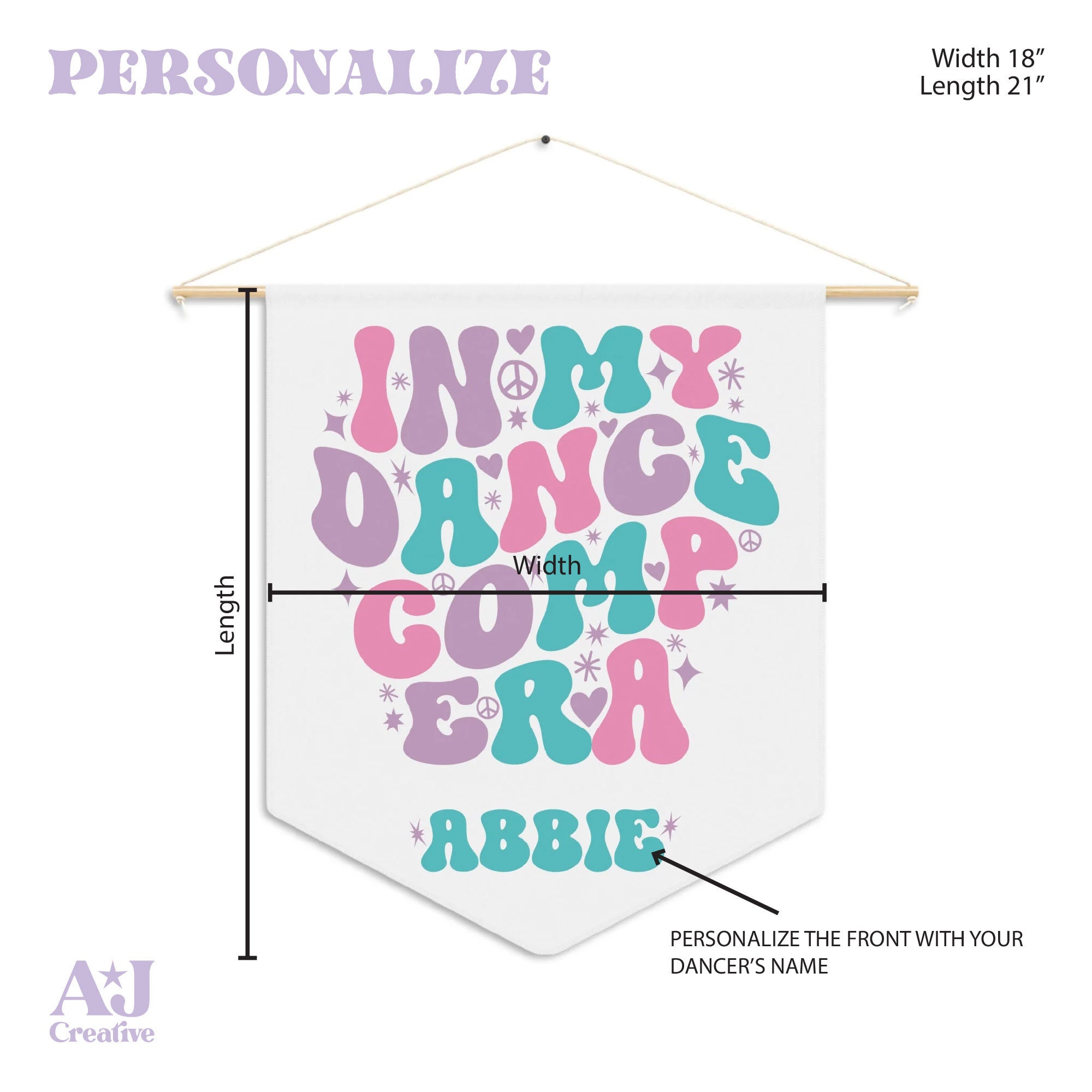 Personalized Dance Pin Pennant Banner, Custom Pin Collection Display ...