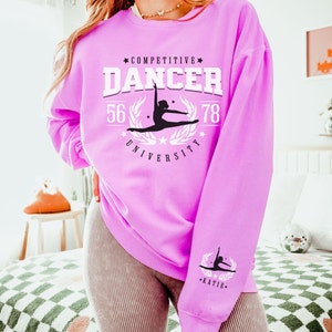 Custom Competitive Dancer University Crewneck, Personalized Sleeve ...