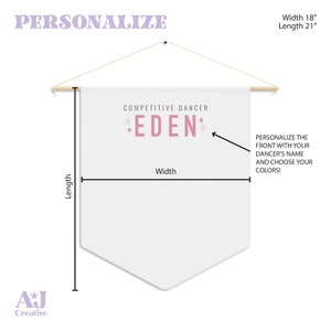 Personalized Name and Color Competitive Dancer Pin Pennant Banner ...