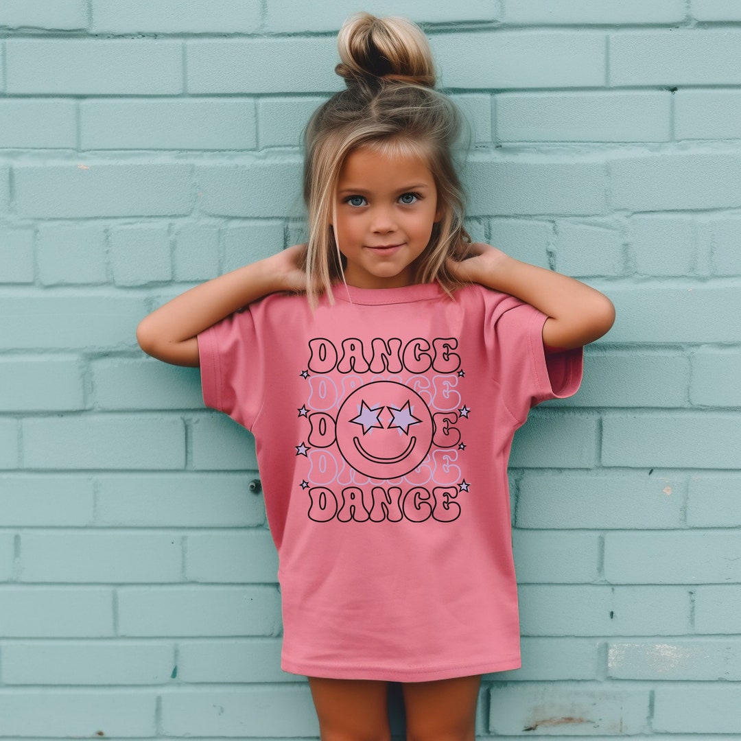 Smiley Face Dance Kids Shirt, Retro Dance Top, Competition Dance Shirt ...