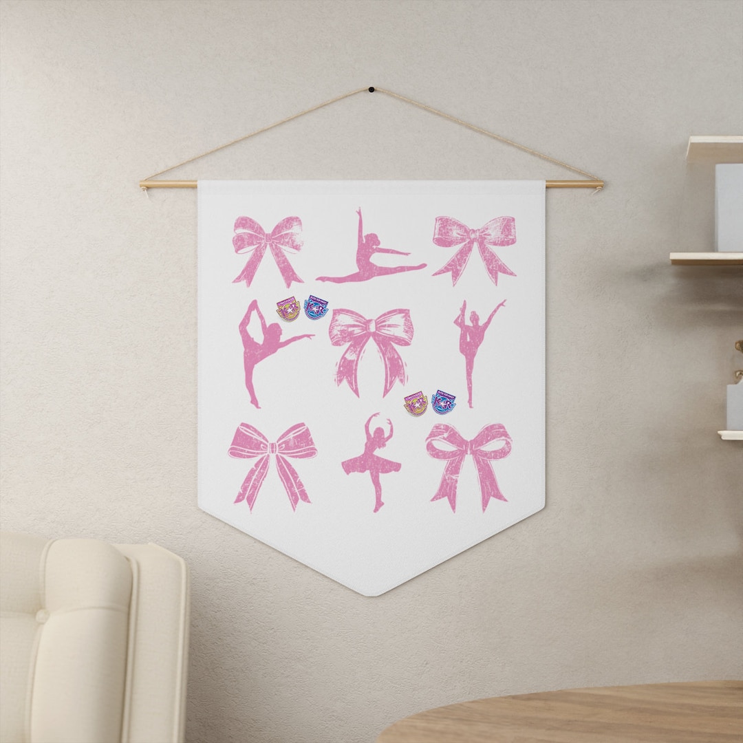 Pink Coquette Dance Pin Pennant Banner, Pink Bow Pin Collection Display ...
