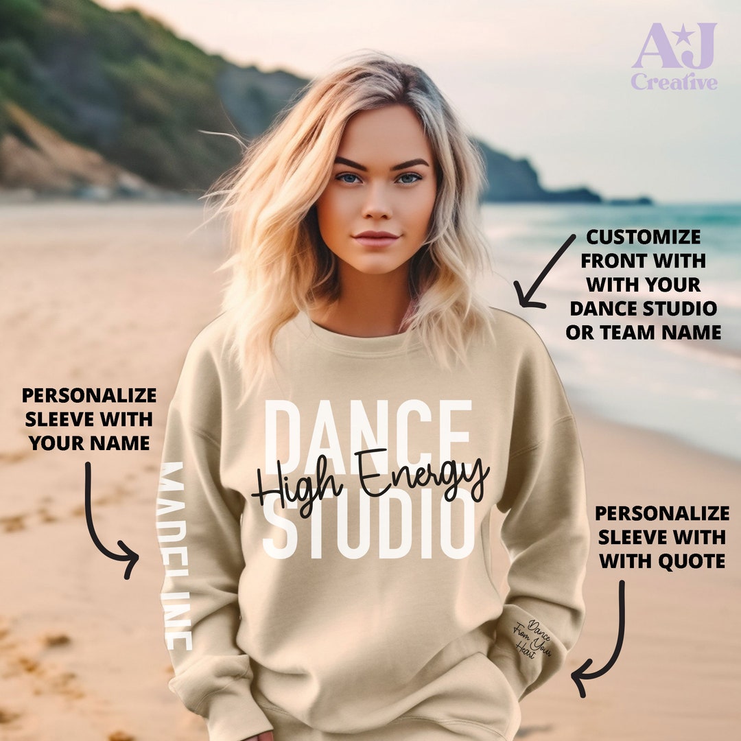 Customized Dance Studio or Dance Team Sweatshirt, Personalize Front and ...