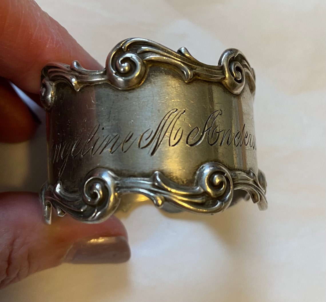 Antique Sterling National Silver Co Napkin Ring Engraved Evangeline - Etsy