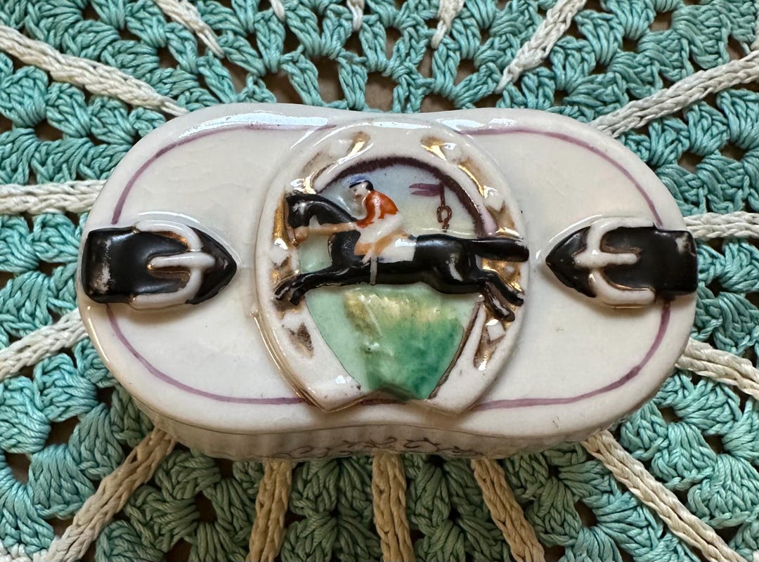 Antique Victorian Staffordshire Matchbox Equestian Horse Horseshoe - Etsy
