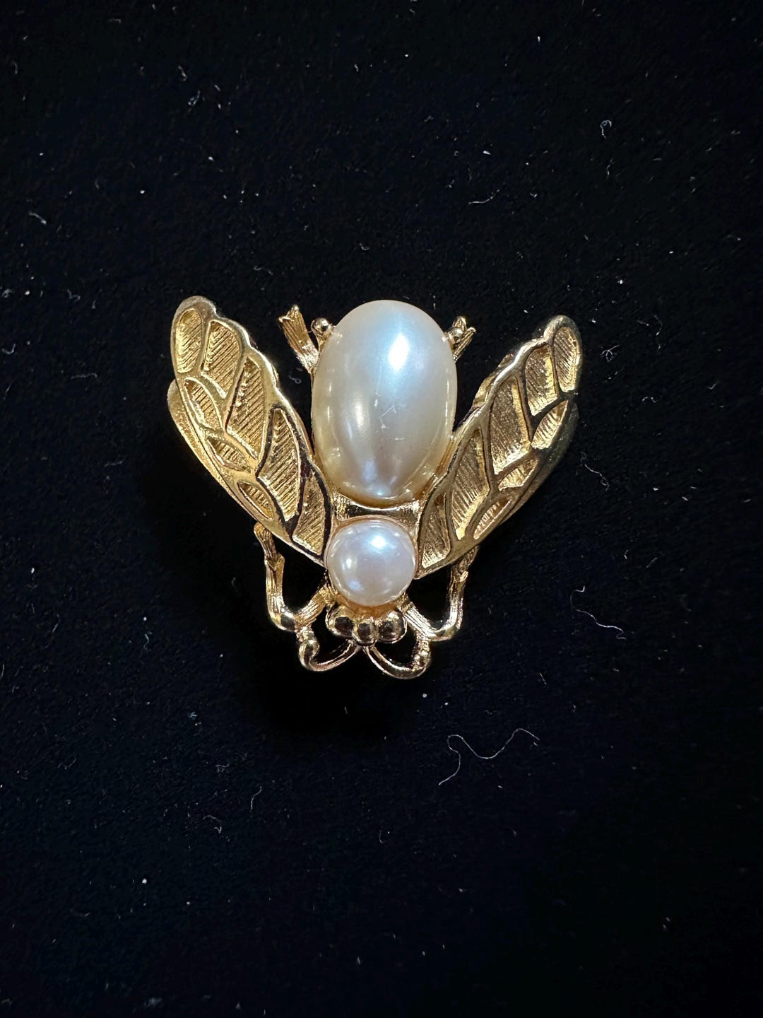 Trifari Bug Fly Bee Pin Gold Tone Pearl - Etsy