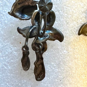 1940’s Parenti Sterling Silver Scew Back Earrings Iris Flower - Etsy