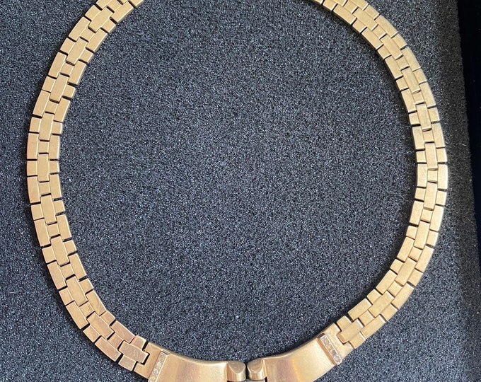 Vintage Crown Trifari Gold Chain Necklace, Trifari Gold Snake Chain ...