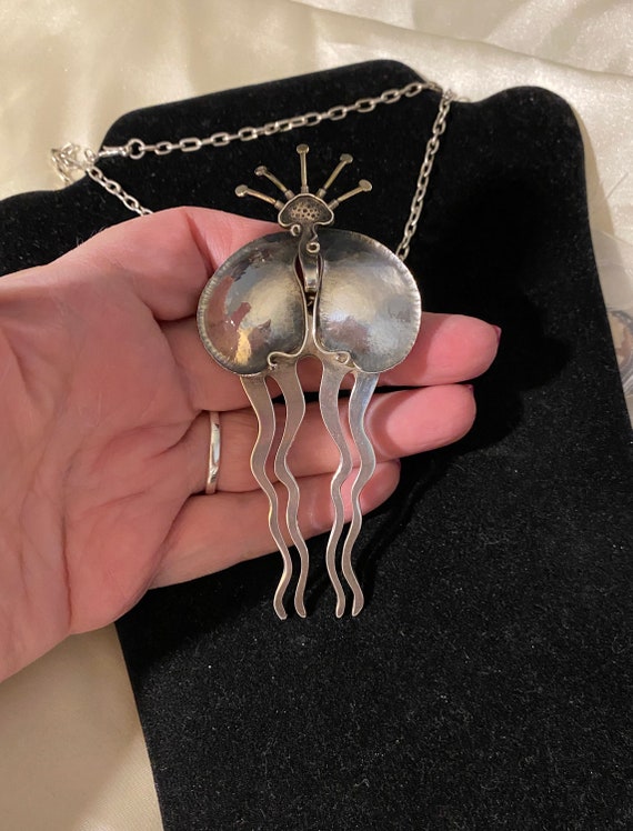 Bench made Sterling Portuguese Man of War Pendant Nec… - Gem